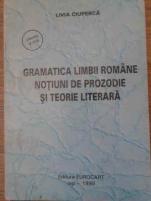 GRAMATICA LIMBII ROMANE NOTIUNI DE PROZODIE SI TEORIE LITERARA CLASELE ...