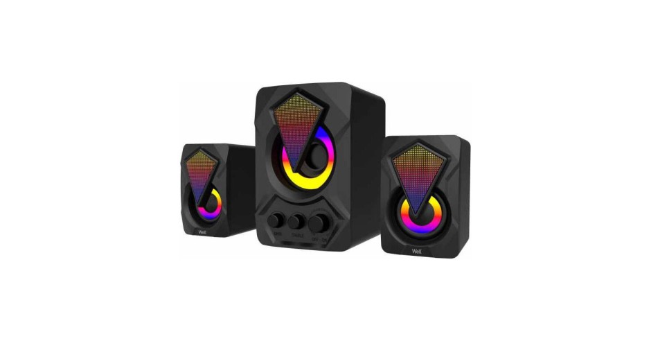 Boxe WELL RV03 2.1 USB 33W lumina RGB Black | arhiva Okazii.ro