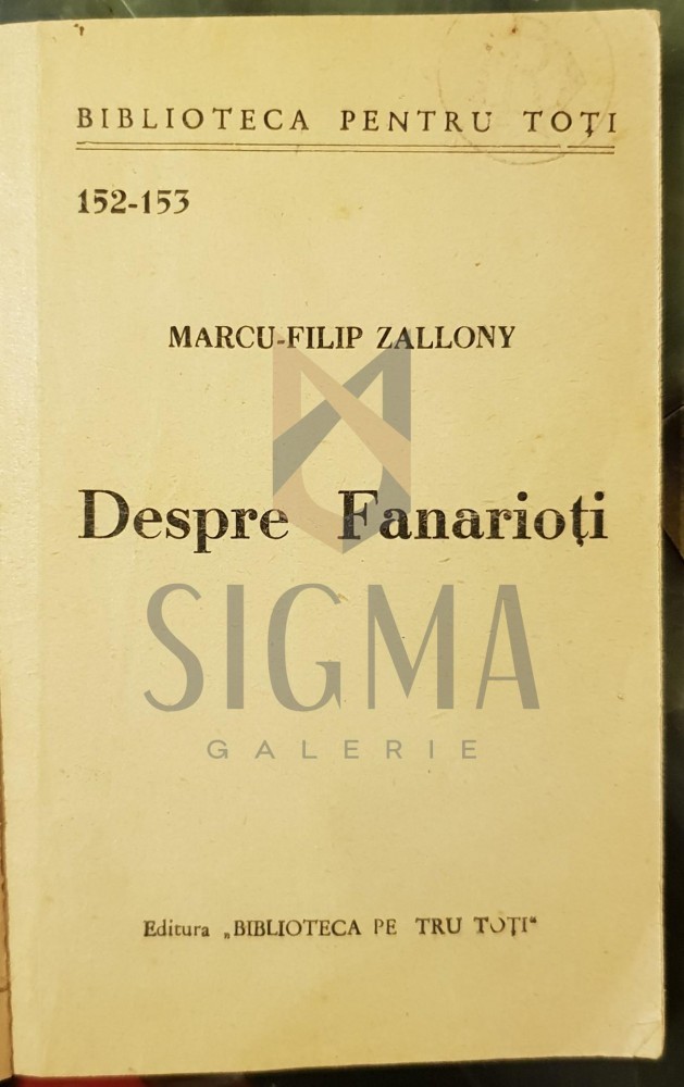 DESPRE FANARIOTI | arhiva Okazii.ro