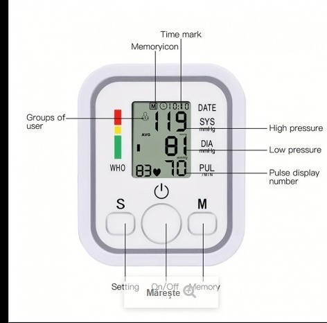 Aparat pentru masurare tensiune si puls ritm cardiac inima | Okazii.ro