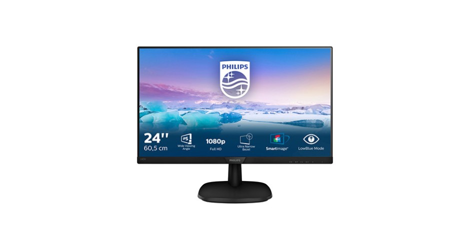 Monitor 24 inch LED IPS, Philips 243V7Q, FullHD, 75Hz, Black, Lipsa ...