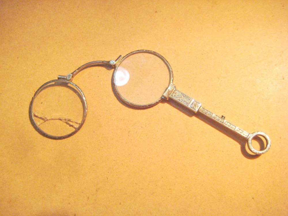 B875-I-LORNION ochelari argint 935 gravat vechi de colectie anii 1900 ...