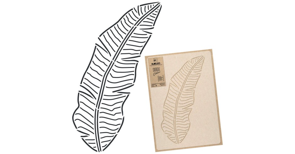 Șablon din plastic reutilizabil // FRUNZA DE BANANA #1 - ART DECO ...