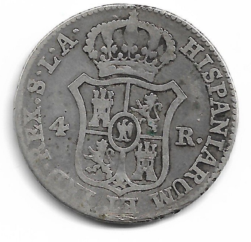Moneda 4 reales 1812 - Spania, Joseph, 5,416 g argint 0,9030, cotatii ...