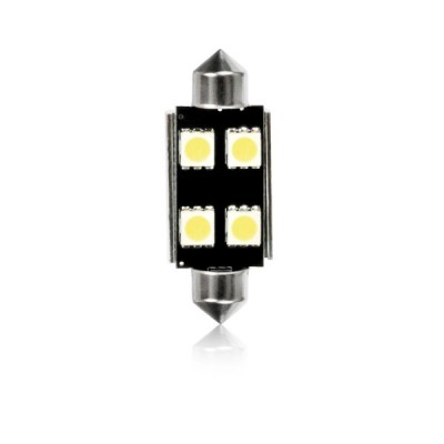 Set 2 becuri auto Vecta cu 4 leduri SMD 12V T11x42mm C10W alb sofit ...