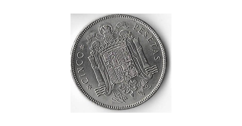 Moneda 5 pesetas 1949(50) - Spania | arhiva Okazii.ro