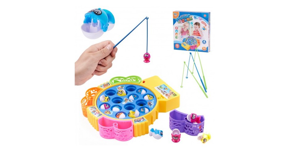 Joc interactiv prinde pestele, 15 pestisori si 4 undite multicolor ...