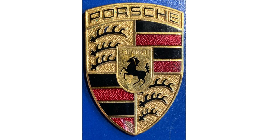 PORSCHE,SIGLA VECHE,LOGO, EMBLEMA/ BRONZ CU EMAIL / STAREA DIN POZE ...