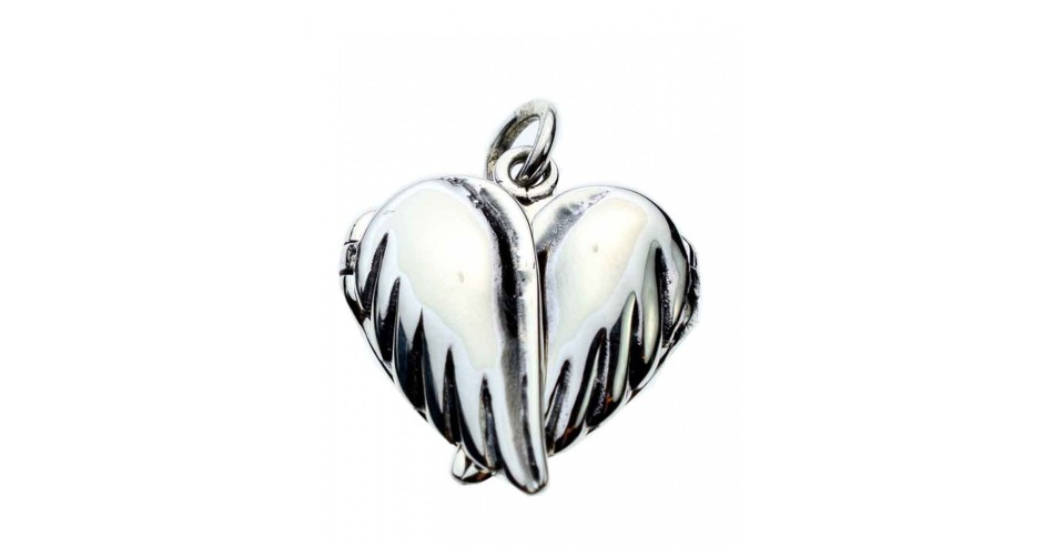 Pandantiv medalion pentru poza argint Inima cu aripi | arhiva Okazii.ro