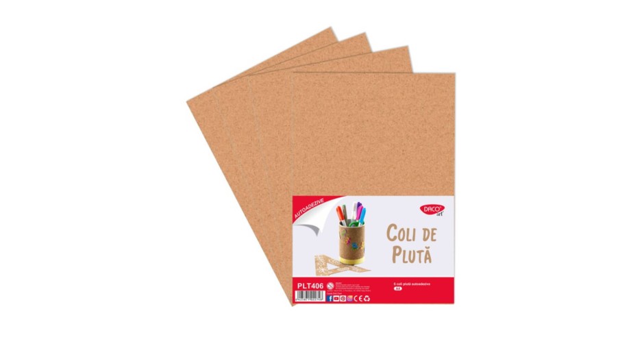 Set 6 Coli de Pluta Autoadezive DACO, A4, Natur, Coli de Pluta ...