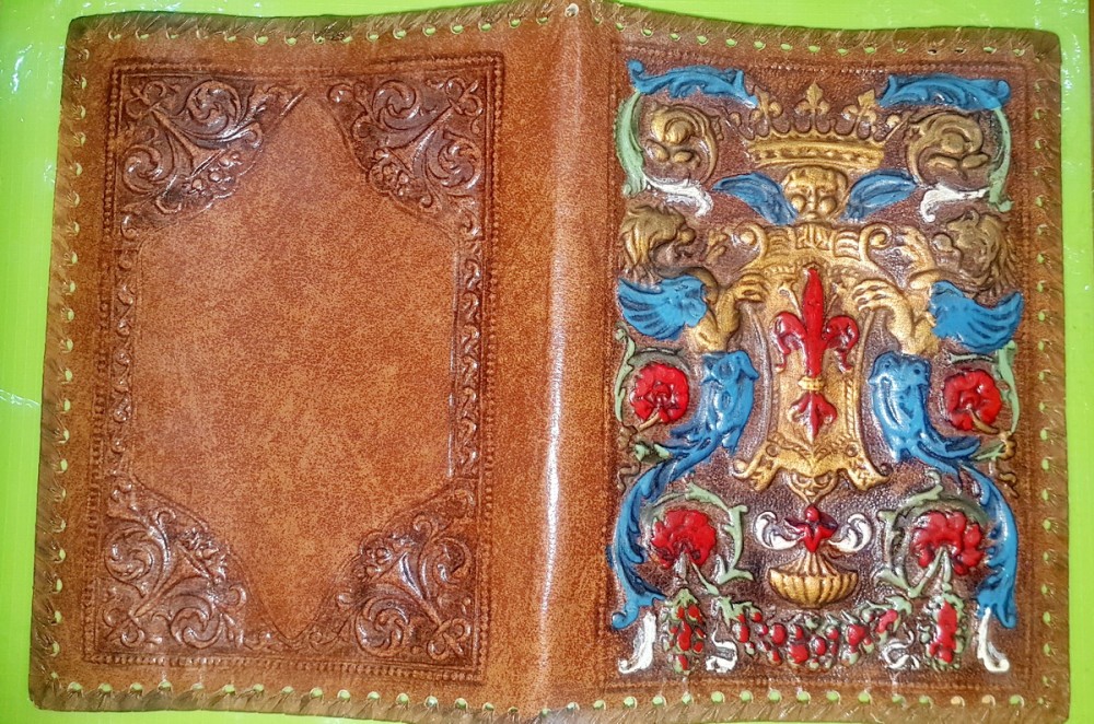 D271-Mapa- Coperta carte caiet imitatie piele color cu cutit lemn-Copil ...