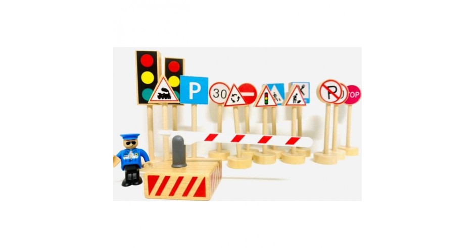 Joc educativ tip montessori cu Semne de circulatie si politist - CX ...