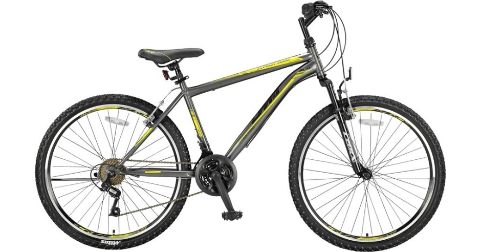 Bicicleta MTB Umit Kronos V, Culoare Negru/Galben Roata 26" , OtelPB ...