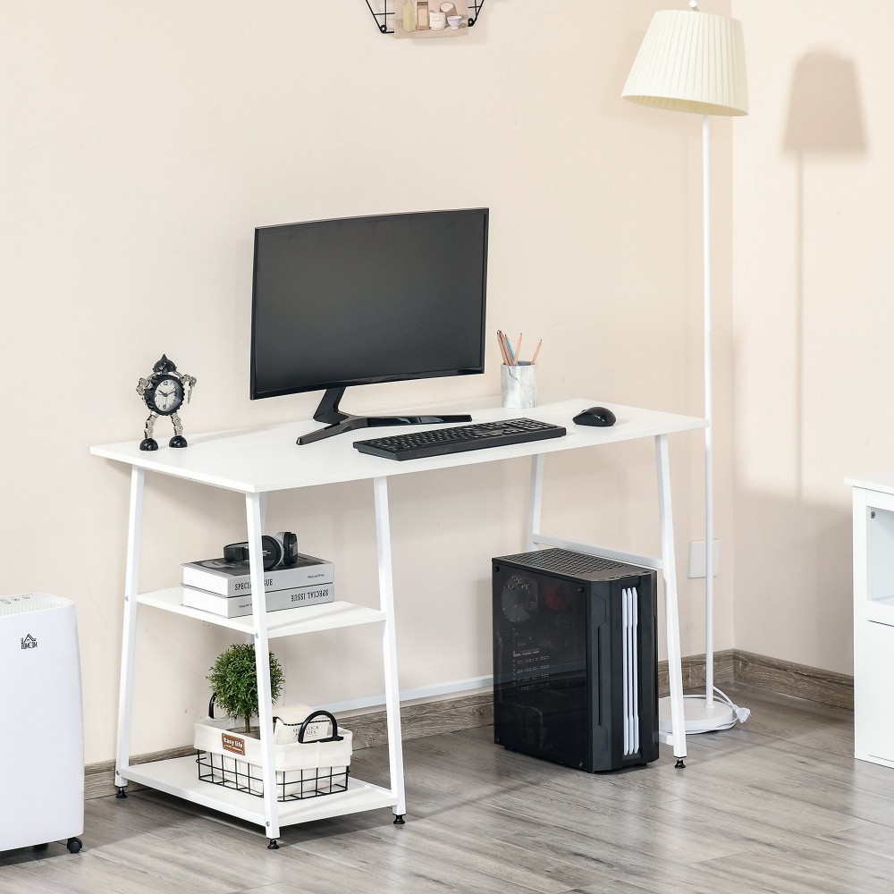 HOMCOM Birou Modern pentru Camera si Birou cu 2 Rafturi Laterale Lemn ...