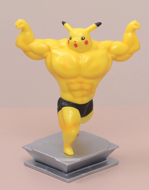 Figurina Pikachu Bodybuilding Muscle Pokemon 17 cm anime | arhiva Okazii.ro