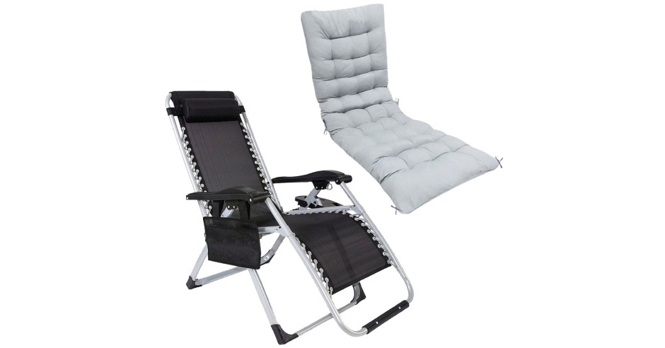 Set Scaun cu Perna tip Sezlong Pliabil Deluxe Gravitatie Zero pentru ...