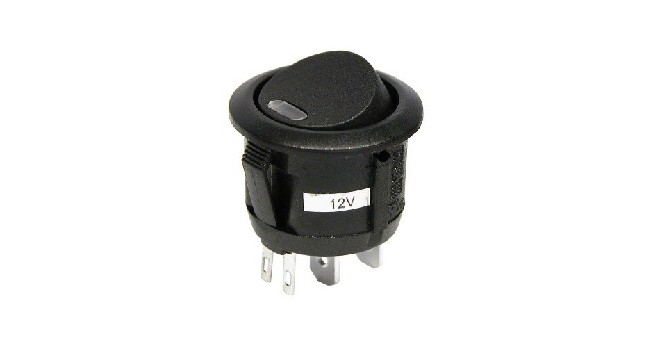 Intrerupator auto carpoint 12v 20a rotund diametru 20mm , on/off cu led ...
