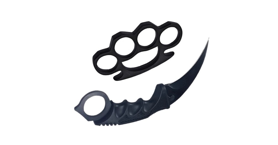Set Autoaparare: Box Metalic + Cutit Karambit Night IdeallStore®, 19cm ...