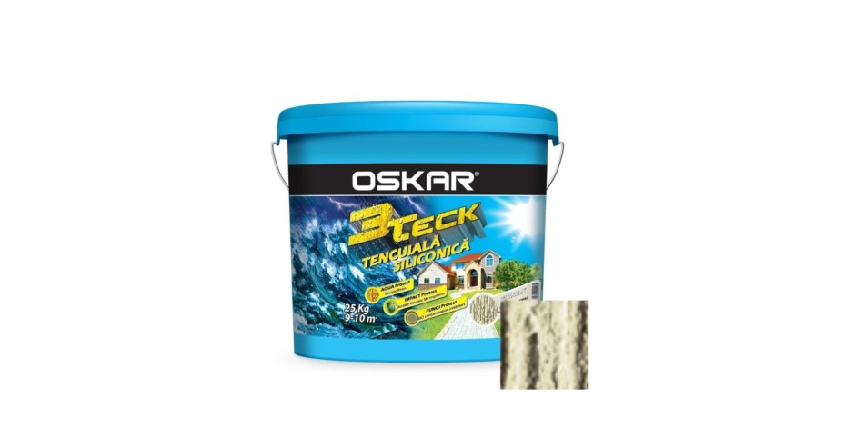 Tencuiala decorativa siliconica Oskar 3Teck, structurata, aspect ...