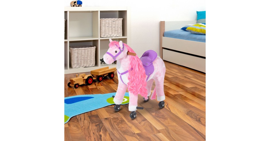 HOMCOM Cal Balansoar pentru Copii 3+ Ani cu Ro?i ?i Sunete, Leagan ...