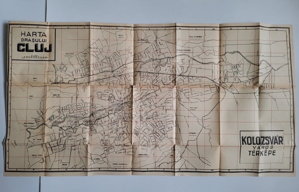 Transilvania Harta/Planul orasului Cluj, Kolozsvar Terkepe, 1950 ...