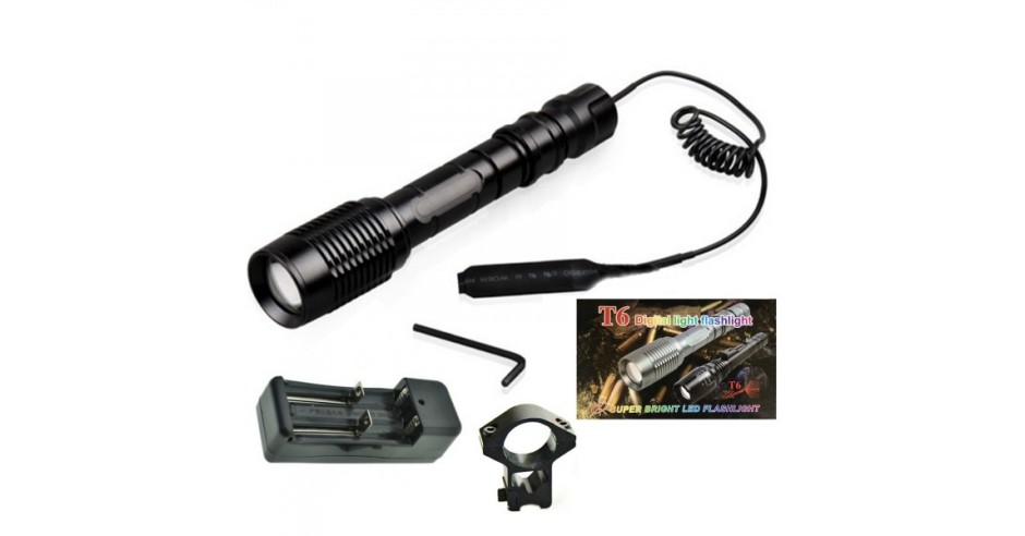 Lanterna Tactica LED CU Buton pe Fir Zoom Prindere pe Arma 220V 1 FAZA ...