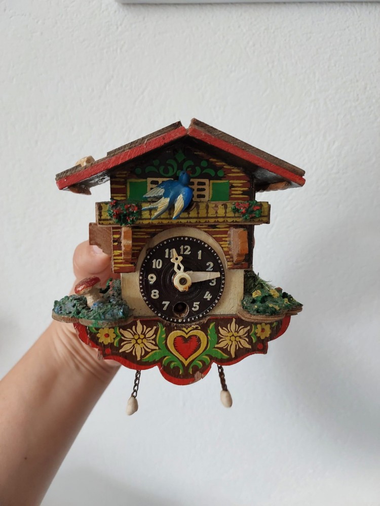 ** Ceas cu cuc, vechi, mic, mecanic (cu arc), original Black Forest ...