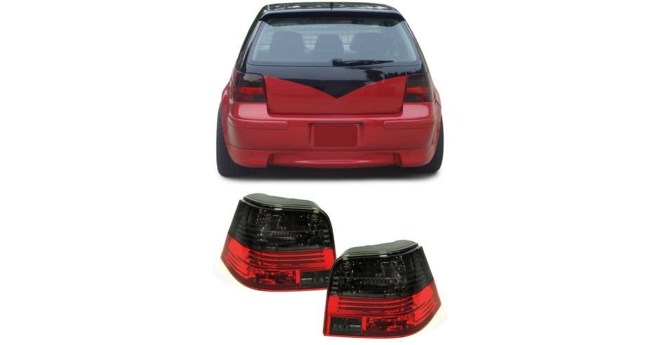 Stop stopuri triple tuning Volkswagen VW Golf 4 rosu fumuriu NOU ...