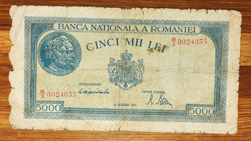 Romania - bancnota de colectie - 5000 lei 1944 - circulata - starea ...