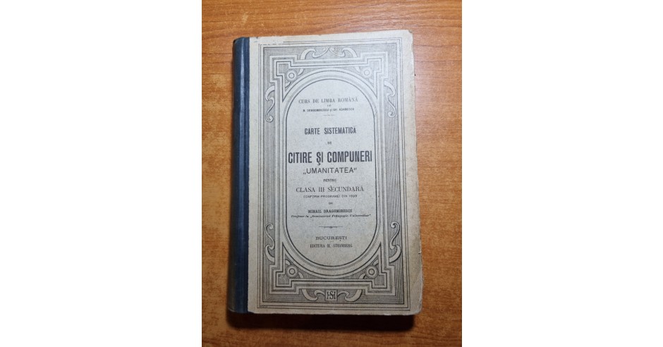 Carte de citire si compuneri - clasa a 3-a secundara - din anul 1901 ...