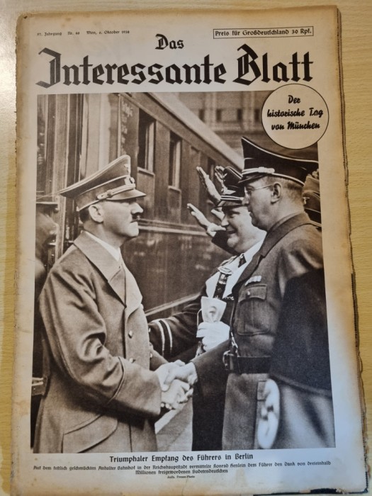 Revista nazista austria 6 octombrie 1938-foto adolf hitler,mussolini,h ...