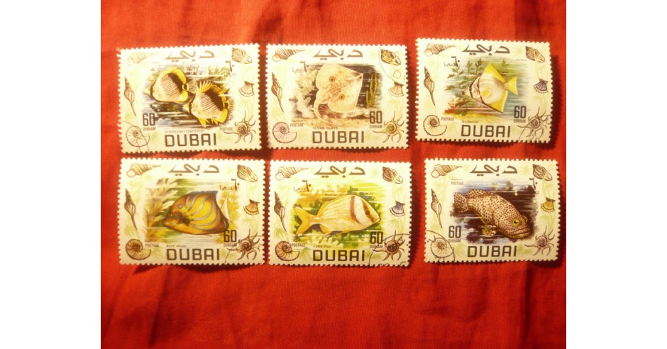 Serie mica Dubai 1969 Pesti , 6 valori stampilate | arhiva Okazii.ro