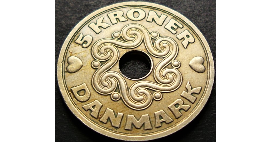 Moneda 5 COROANE / KRONER - DANEMARCA, anul 1990 *cod 389 A, Europa ...