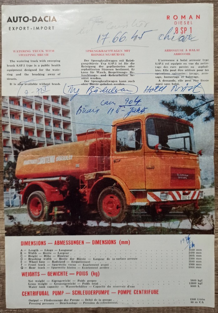 Pliant promovare camion Roman Diesel 8SP1// Auto-Dacia Export-Import ...