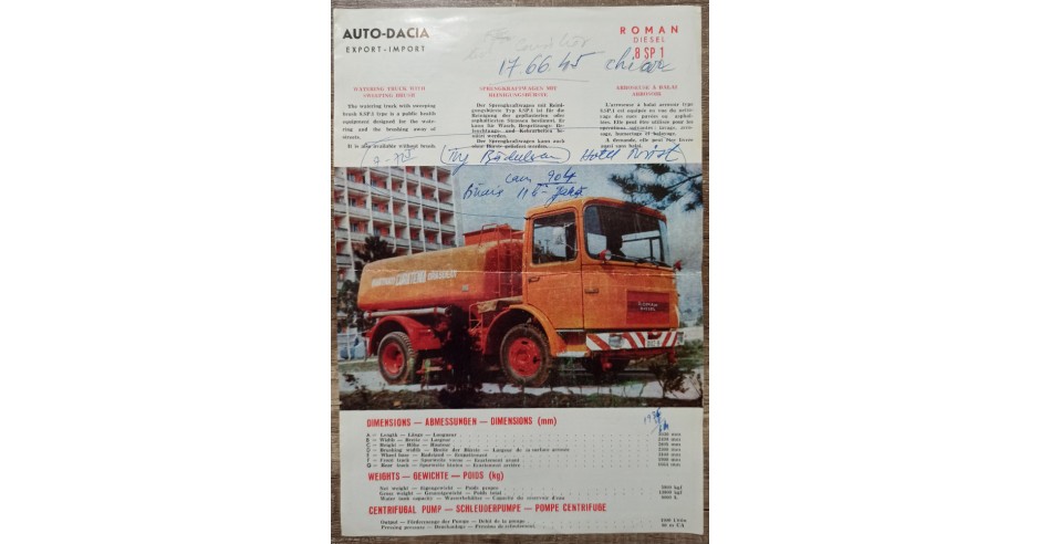 Pliant promovare camion Roman Diesel 8SP1// Auto-Dacia Export-Import ...