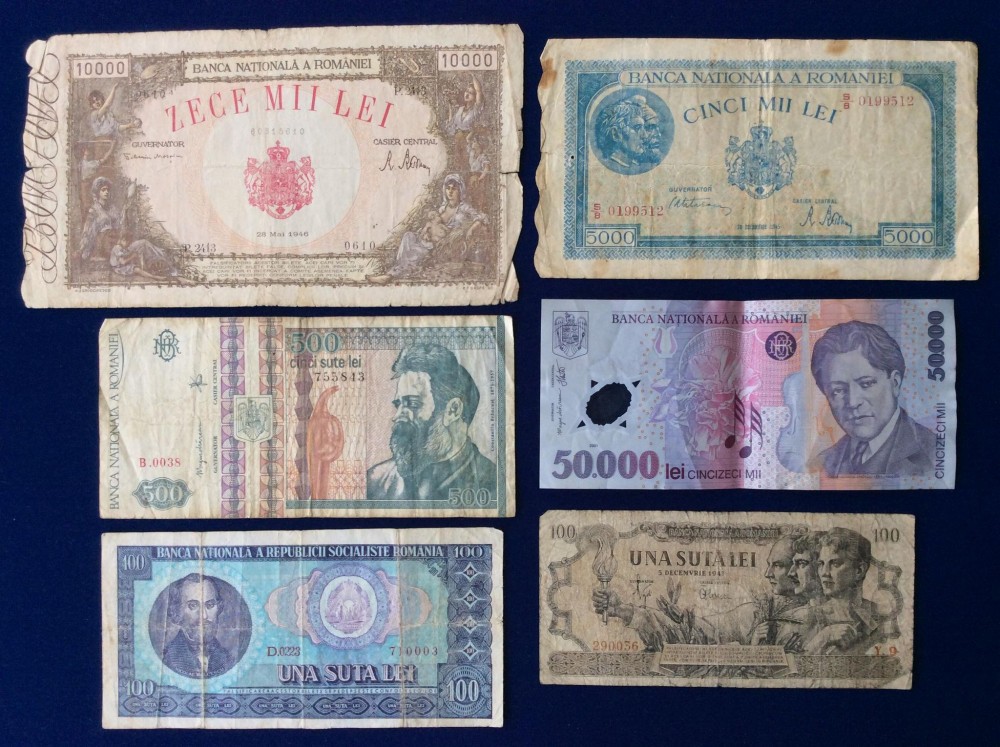 Bancnote Romania - Lot bancnote romane?ti - starea care se vede (10 ...