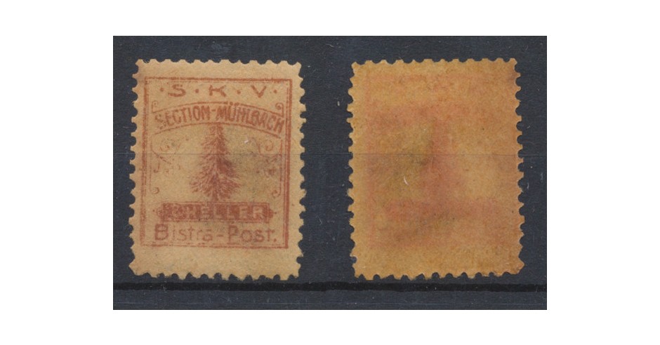 1906 Posta Locala Bistra timbru neemis 2 heller MNH din tirajul rarisim ...