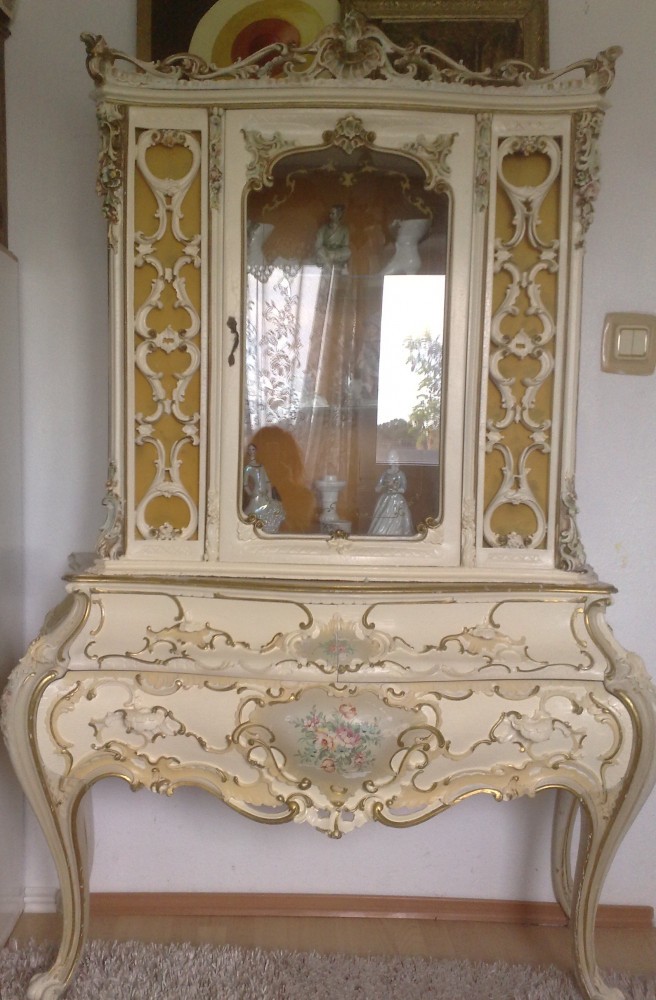 VITRINA/SERVANTA MOBILA VINTAGE/ANTICA,baroc venetian/rococo/SILIK ...