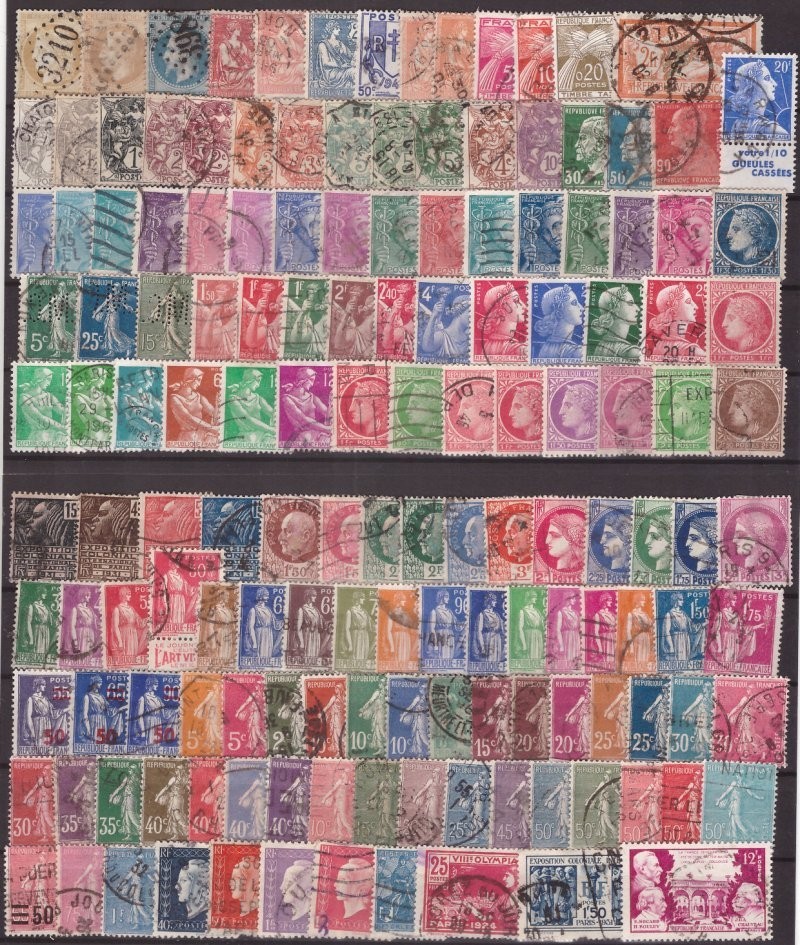 Franta - Lot timbre vechi stampilate | arhiva Okazii.ro