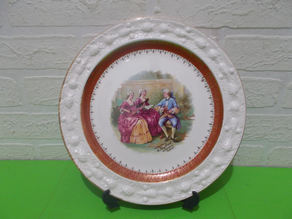Portelan englezesc vechi - PLATOU decorat cu SCENE FRAGONARD , anii ...