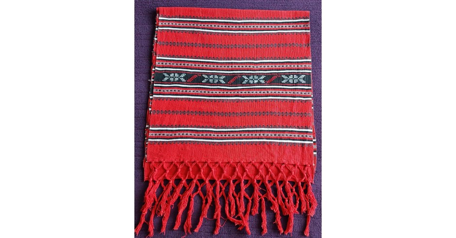 Stergar traditional rosu cusut, motive populare romanesti, artizanat ...