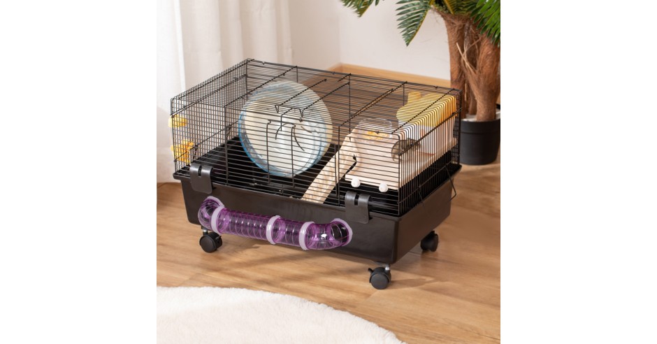 PawHut cusca hamsteri, cu mai multe niveluri, 60x35x38.5cm | Okazii.ro
