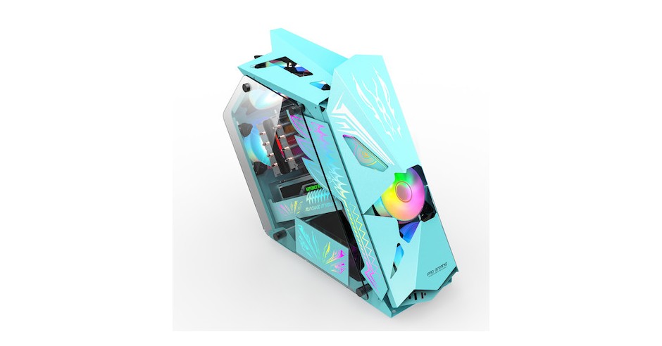 Carcasa Pro Gaming Hercule Blue, Middle Tower, ATX, fara sursa ...
