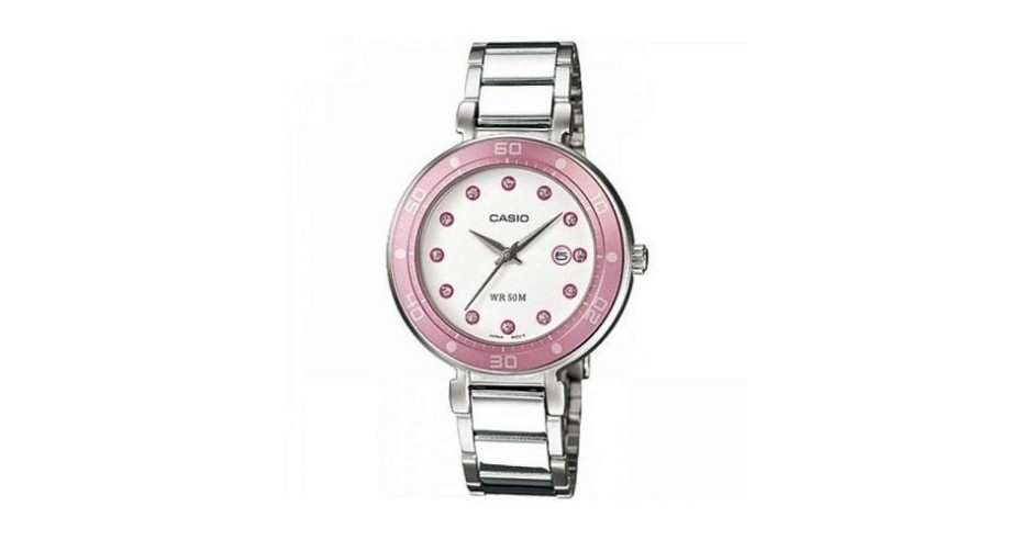 Ceas Dama, Casio, Collection LTP-1329D-4E, 32 mm, 5 atm, alb, analog ...