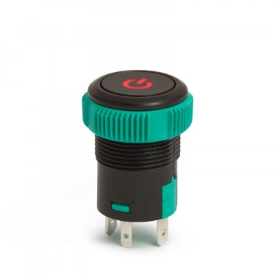 Buton de comanda 12V 20A OFF-(ON) LED rosu Normal Deschis fara retinere ...