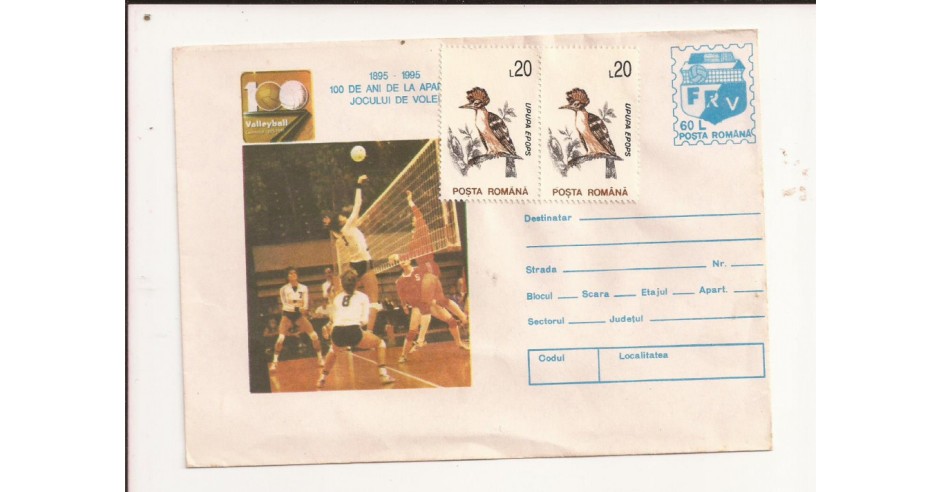 Plic FDC Romania - 100 de ani de la aparitia jocului de volei ... Plic FDC Romania - 100 de ani de la aparitia jocului de volei ...