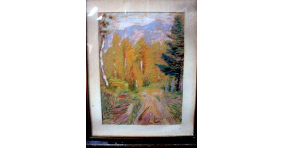 PEISAJ DE MUNTE, PASTEL PE CARTON- NEGOESCU 1939 | Okazii.ro
