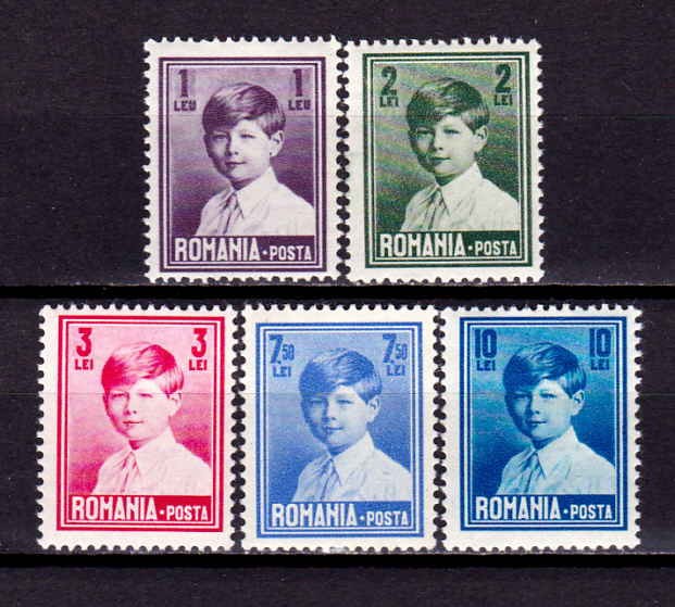 RO 1930 LP 83 " Regele Mihai I format mic" , serie urme de sarniera MLH ...