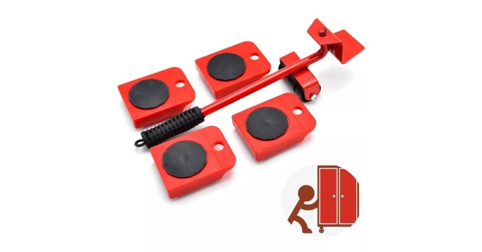 Set mutat mobilier 4 platforme cu roti cu parghie metalica, Oem | Okazii.ro