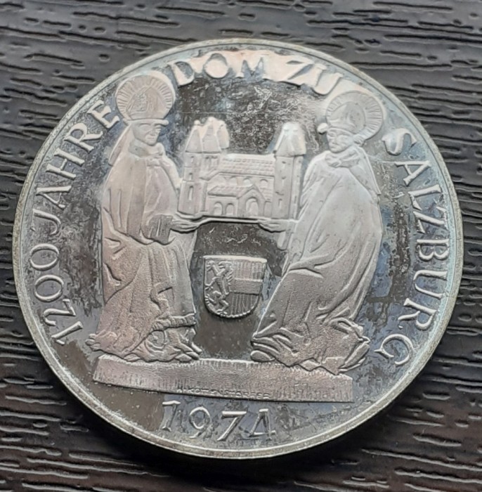 (A954) MONEDA DIN ARGINT AUSTRIA - 50 SCHILLING 1974, DOMUL SALZBURG - PROOF, Europa | Okazii.ro